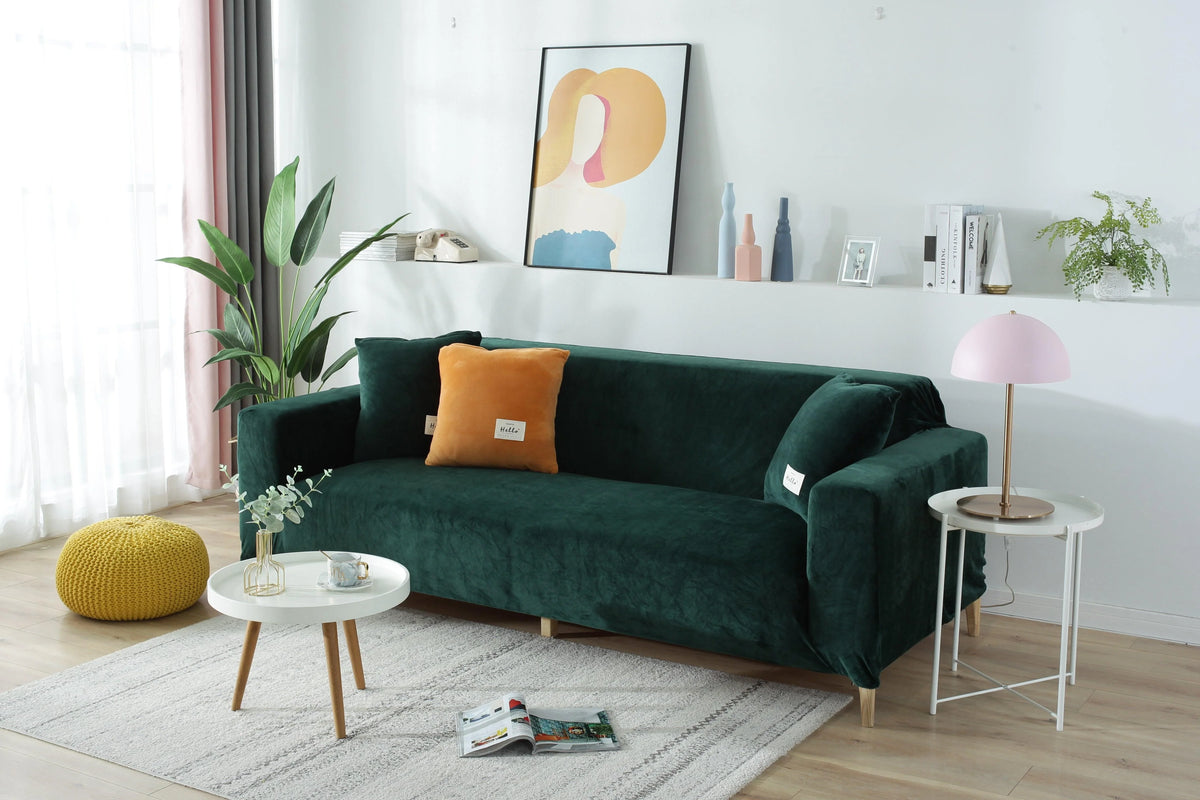 Green Velvet Couch Cover